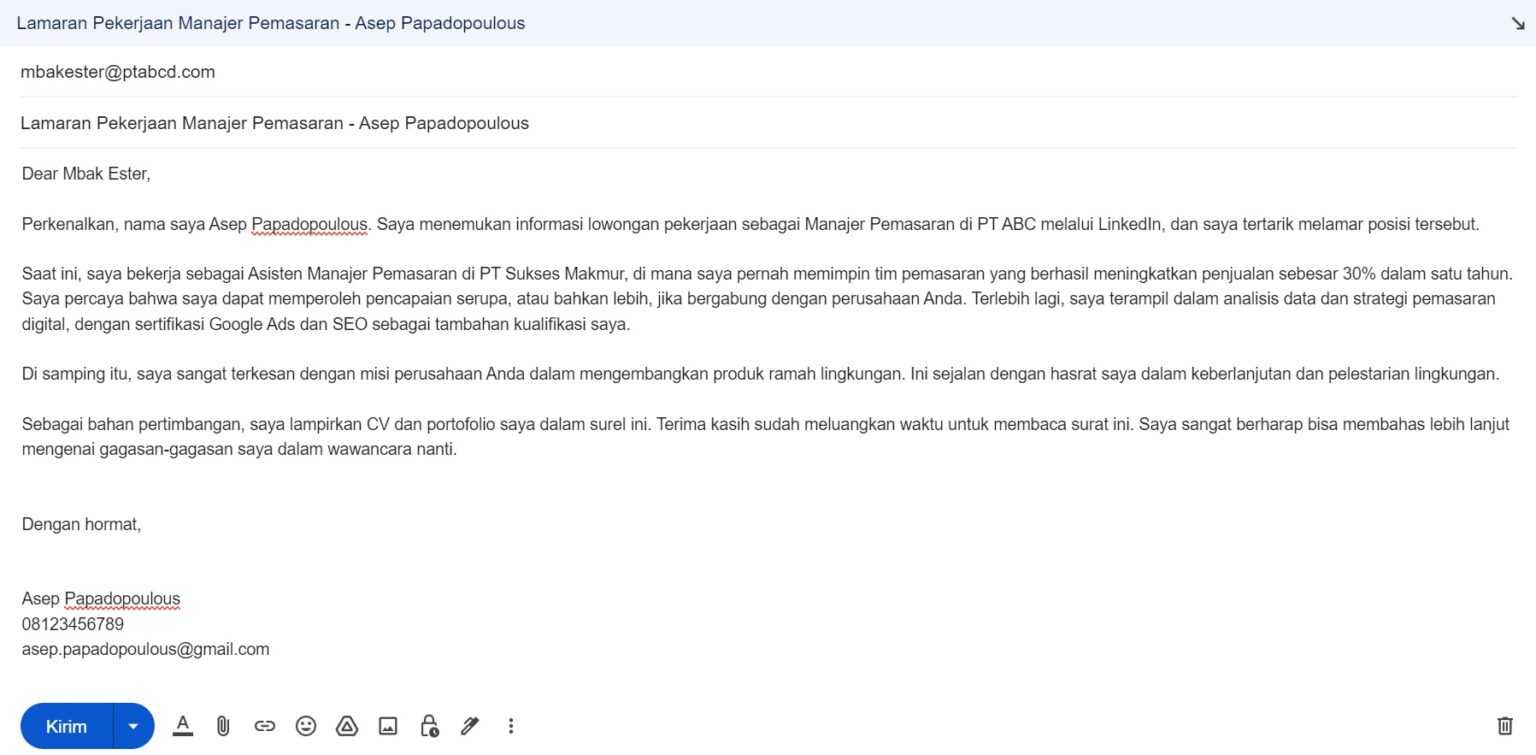 Contoh Body Email Lamaran Kerja & Panduan Lengkap Menulisnya – Rupa.AI ...