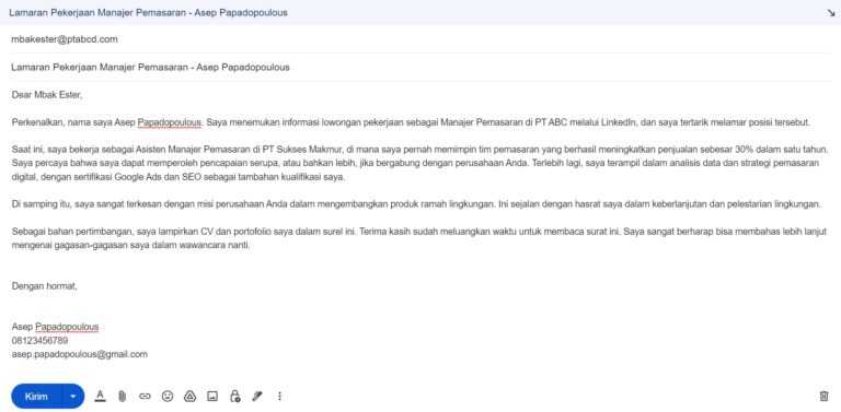 Contoh Body Email Lamaran Kerja & Panduan Lengkap Menulisnya – Rupa.AI ...